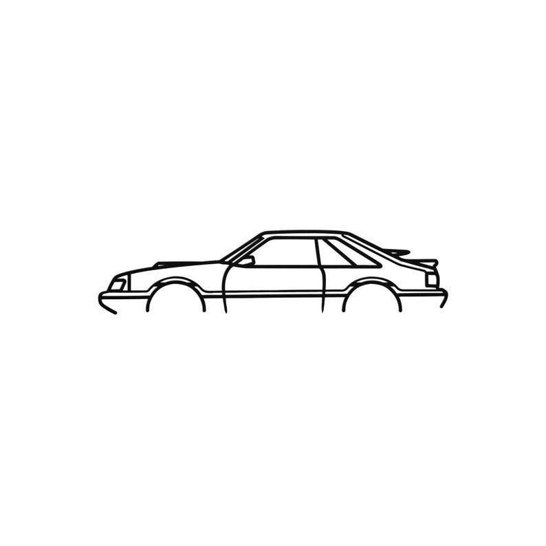 1986 Ford Mustang SVO (fox Body) Silhouette Metal Wall Art - Etsy