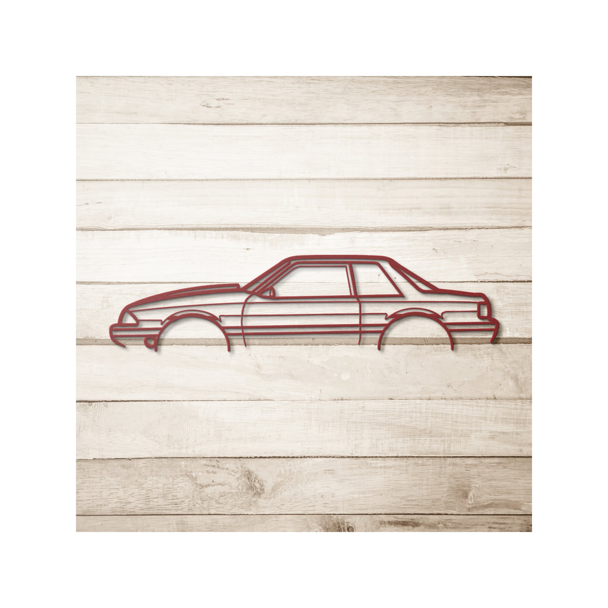 1989 Ford Mustang Notchback Custom Silhouette Metal Wall Art - Etsy