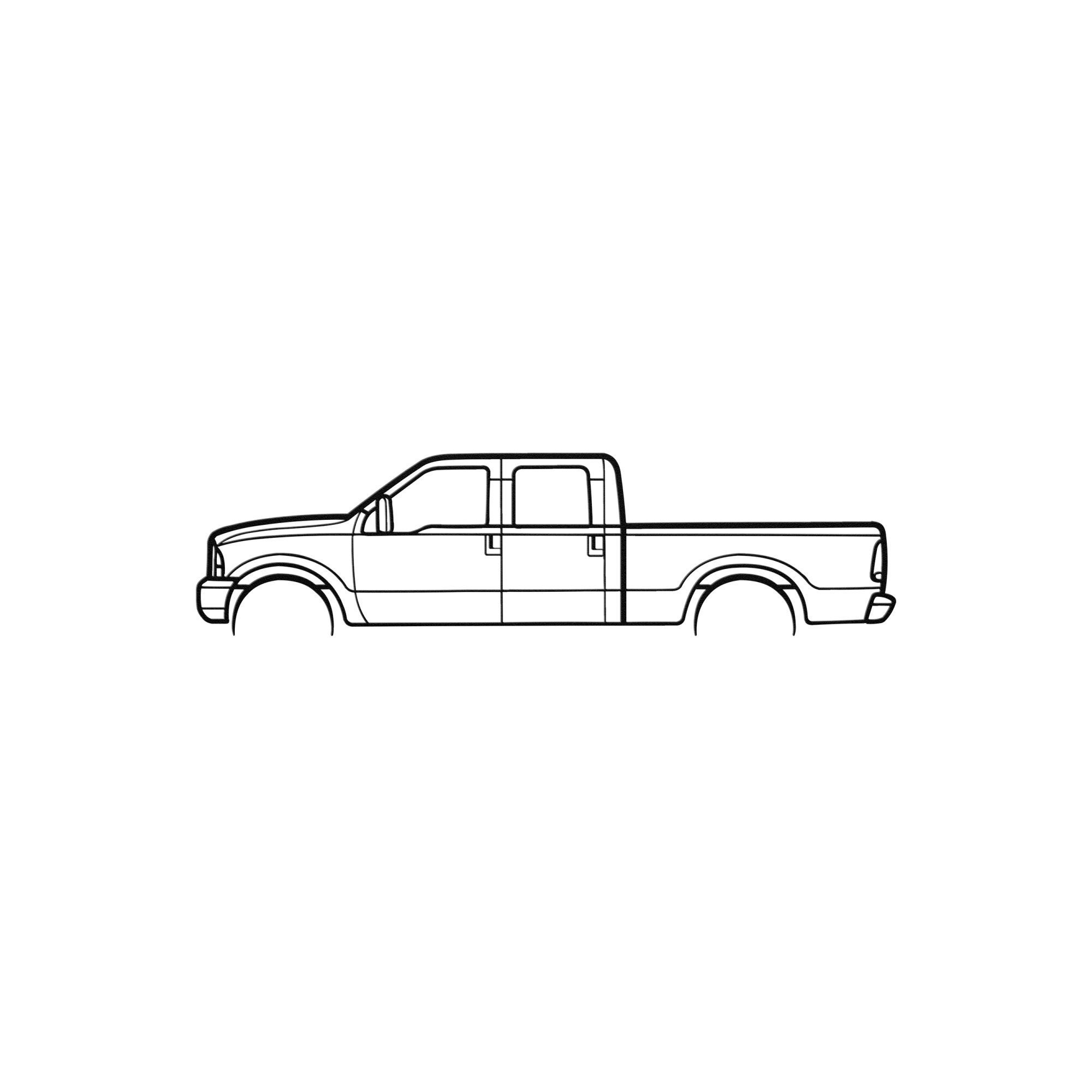 2001 Ford F250 Silhouette Metal Wall Art - Etsy