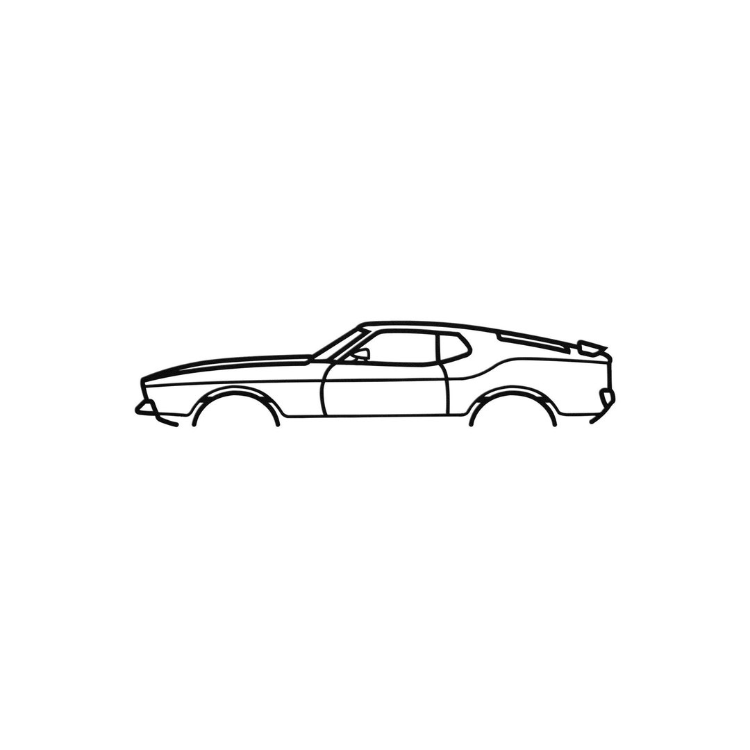 1971 Ford Mustang Mach 1 Silhouette Metal Wall Art - Etsy