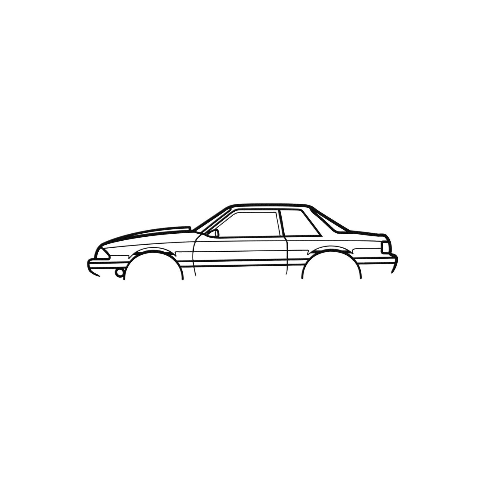 1989 Ford Mustang Notchback Custom Silhouette Metal Wall Art - Etsy