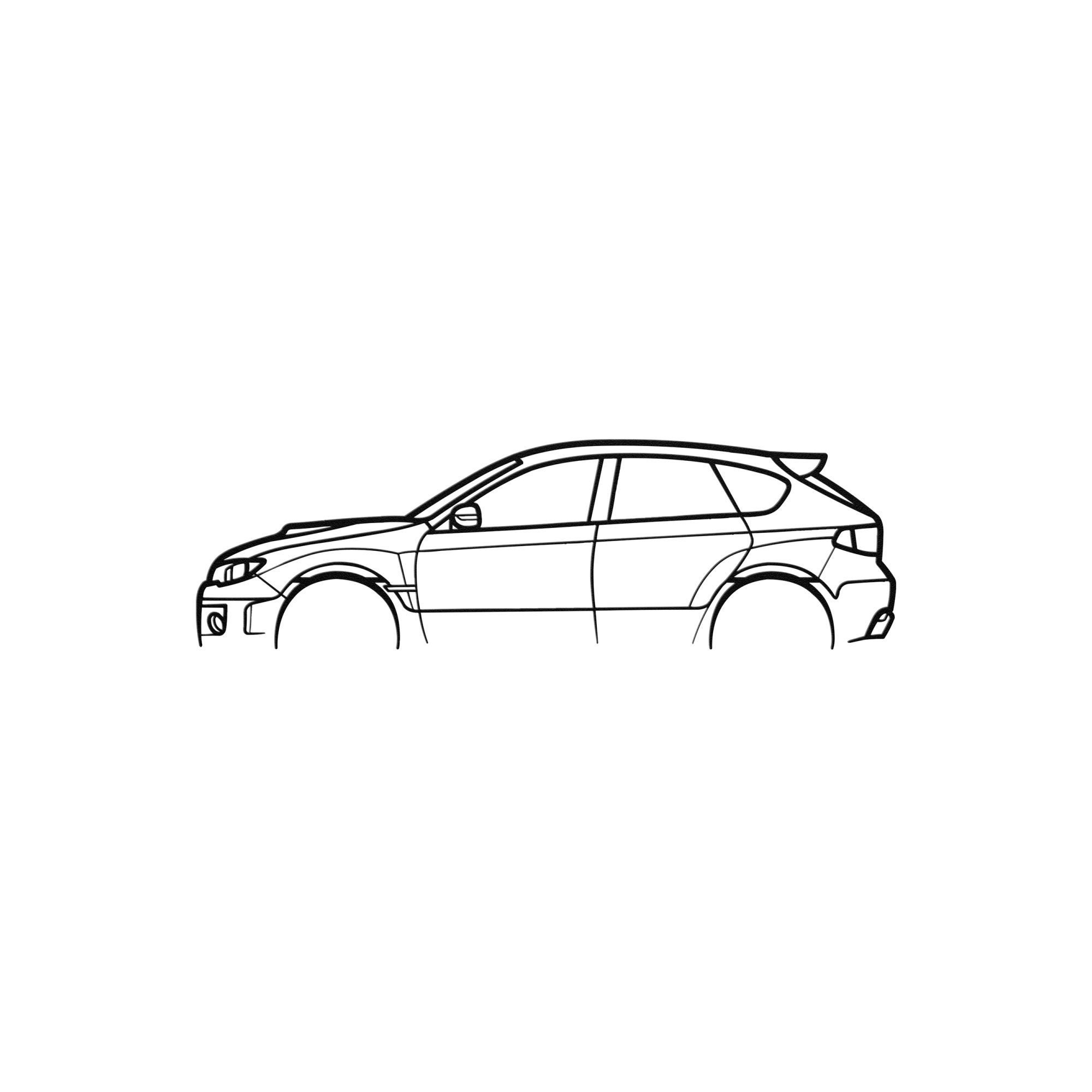 2011 Subaru WRX STI Hatchback Silhouette Metal Wall Art - Etsy