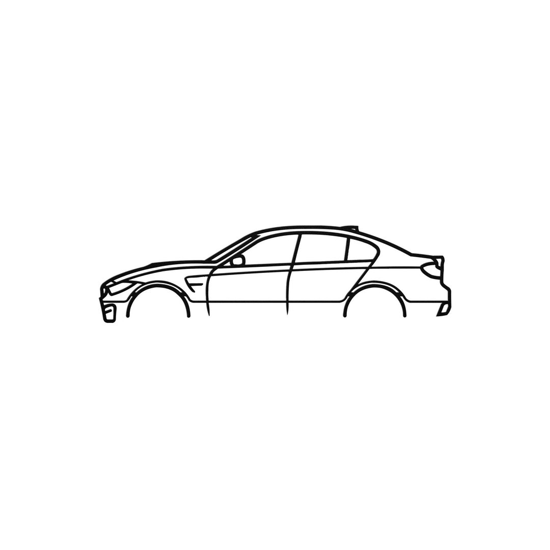 BMW F80 M3 (2014-2020) Silhouette Metal Wall Art - Etsy
