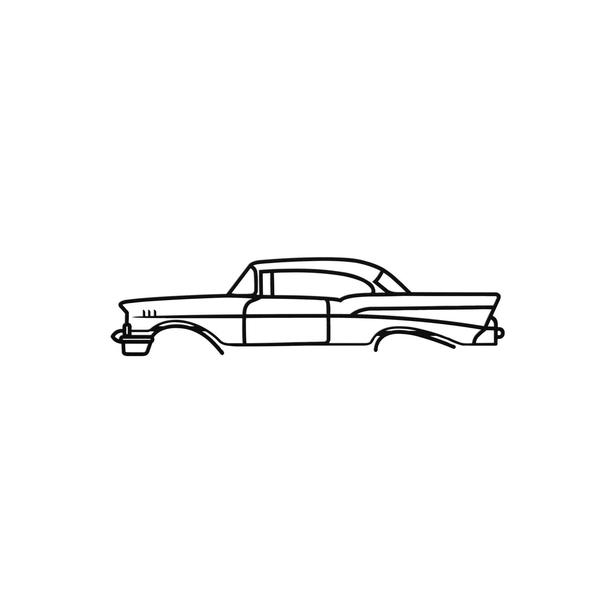 1957 Chevrolet Bel Air Silhouette Metal Wall Art - Etsy Canada