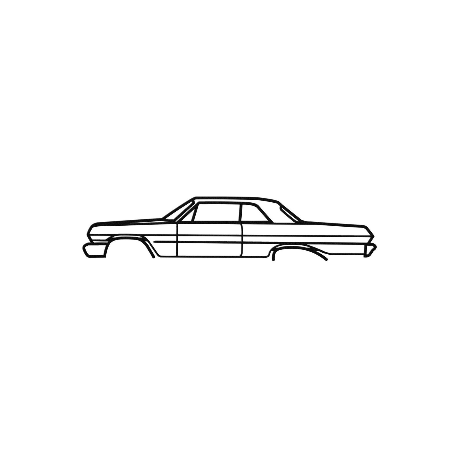1963 Chevrolet Impala Silhouette Metal Wall Art - Etsy