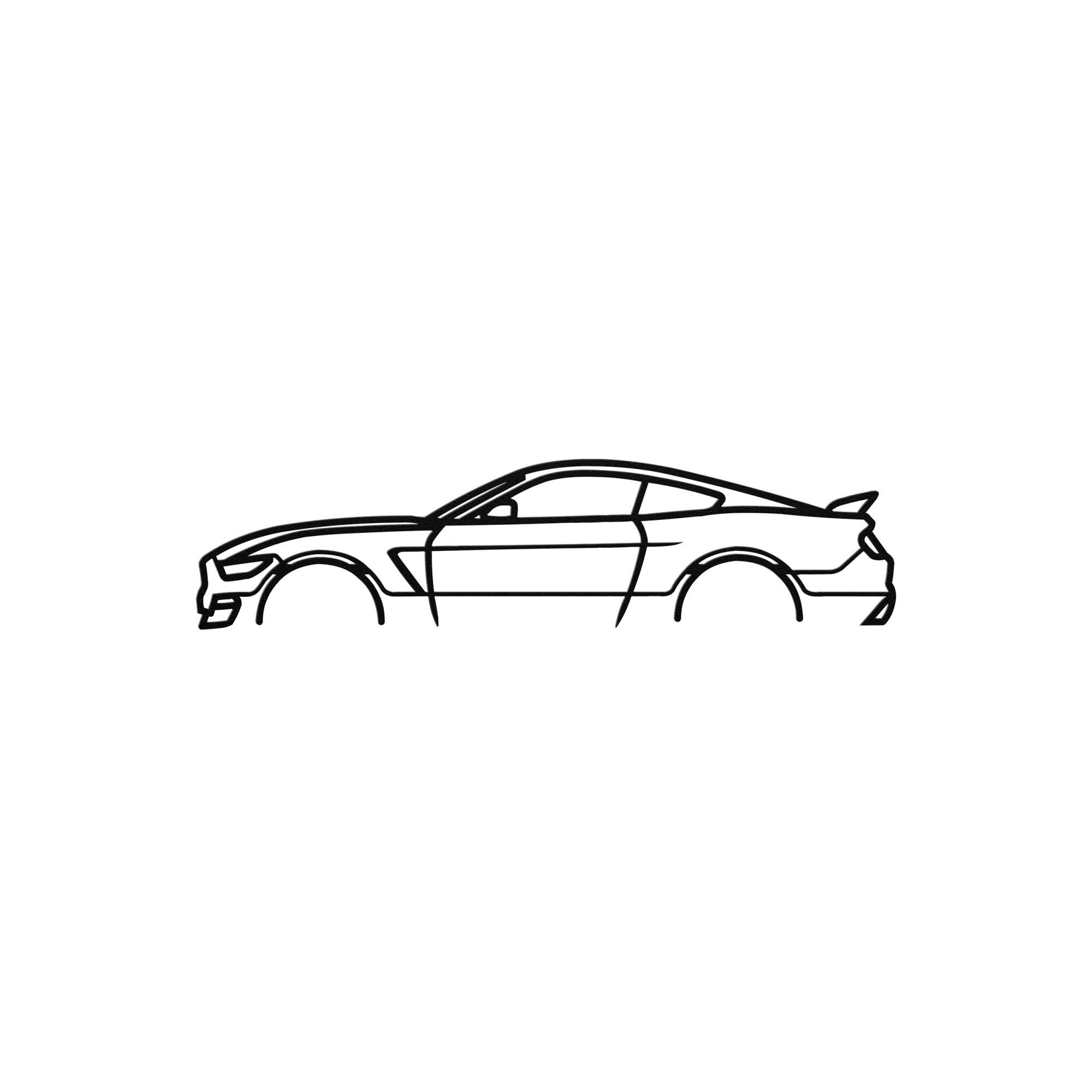 2017 Ford Mustang GT350 (S550) Silhouette Metal Wall Art - Etsy