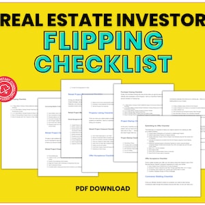 Real Estate Investor Flip Deal Checklist - Etsy