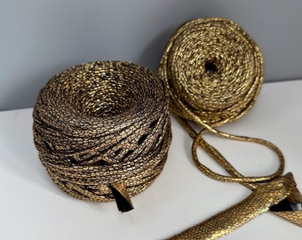 Metallic Gold Yarn Premium, Glossing Thread, Knitting Yarn, Metallic ...