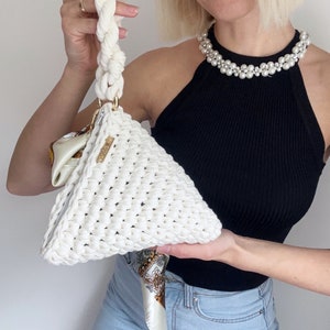 Triangle Crochet Bag Video Tutorial, Pyramid Clutch Pouch, Multi ...