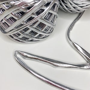 Metallic Silver Yarn Premium, Glossing Thread, Knitting Yarn, Metallic ...