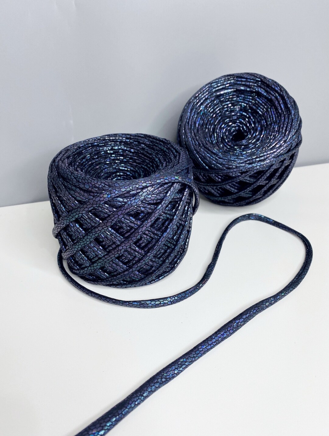 Metallic Snake BLACK Yarn Premium, Glossing Thread, Knitting Yarn ...