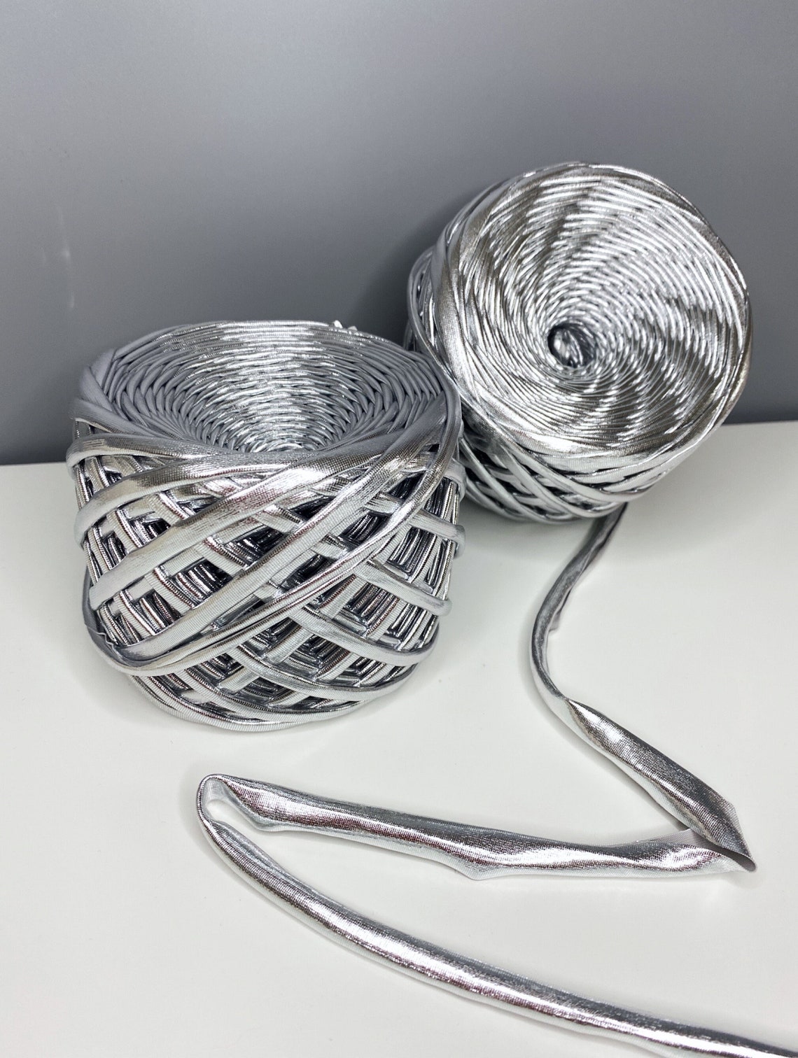 Metallic Silver Yarn Premium Glossing Thread Knitting Yarn - Etsy