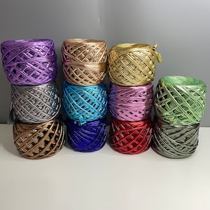 Metallic Gold Yarn Premium, Glossing Thread, Knitting Yarn, Metallic ...