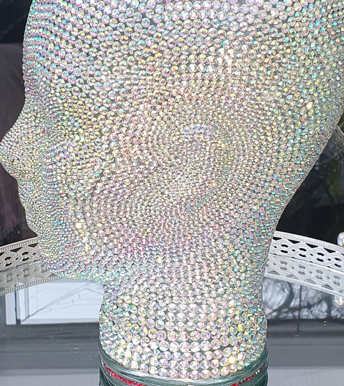 Iridescent AB Crystal Encrusted Life Like Hand Crafted Glass Head - Etsy