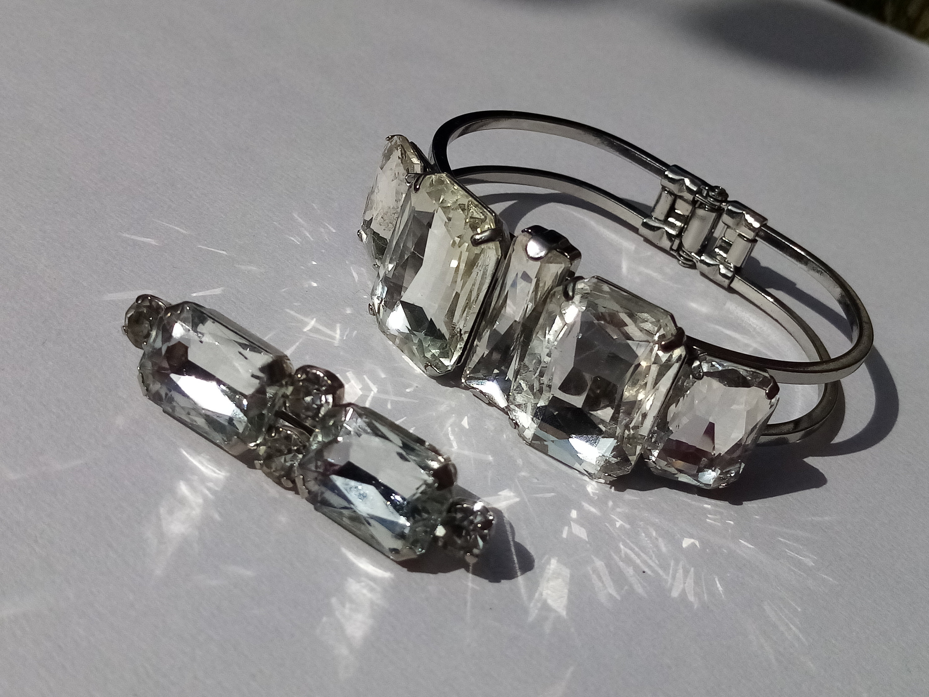 Vintage Mega Sparkly Vintage Clamper Bracelet and Matching Brooch - Etsy