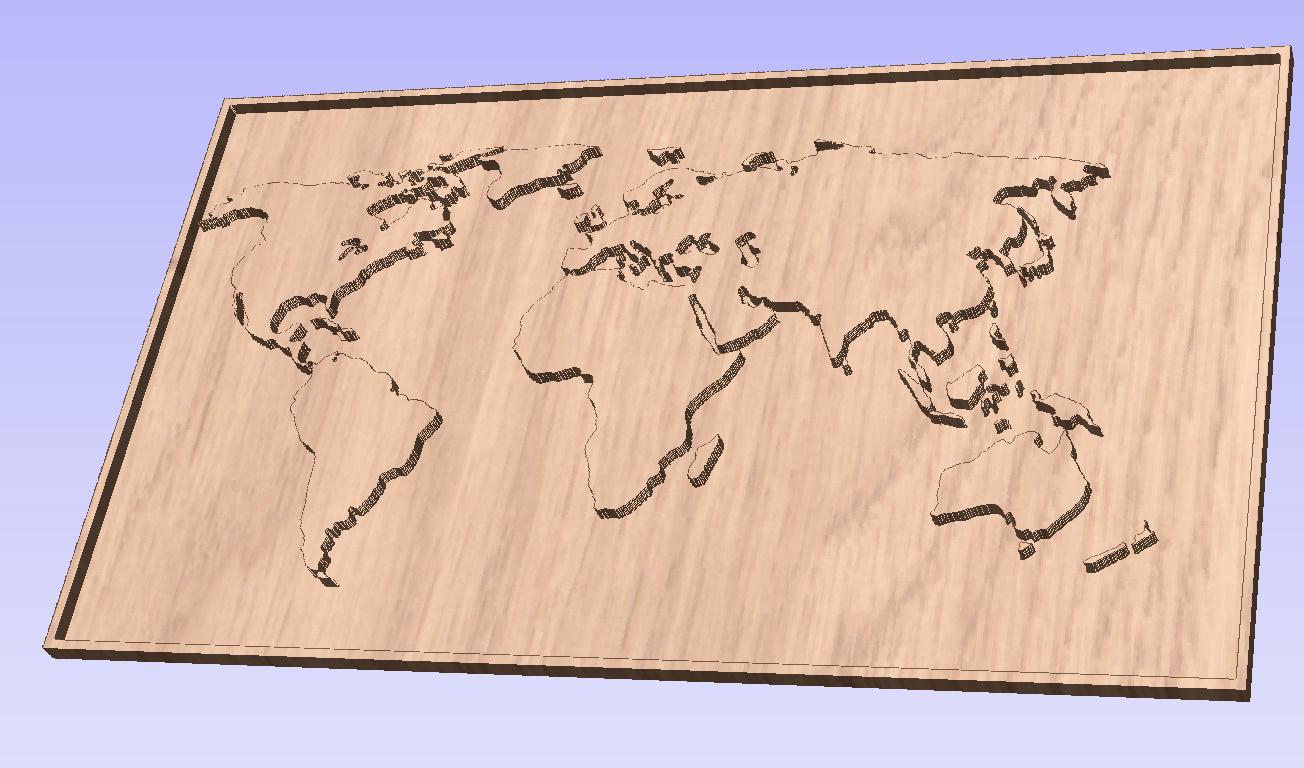 CNC World Map Cut File Eps. Svg. Dxf. Ai. Pdf. - Etsy