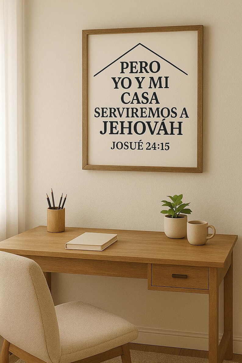 Bible Verse Wall Art | Joshua 24:15 in Spanish | Pero Yo Y Mi Casa ...