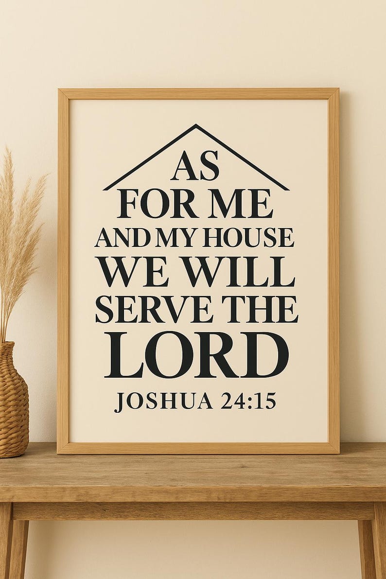 Joshua 24:15 Bible Verse Wall Art Printable • Christian Home Decor ...
