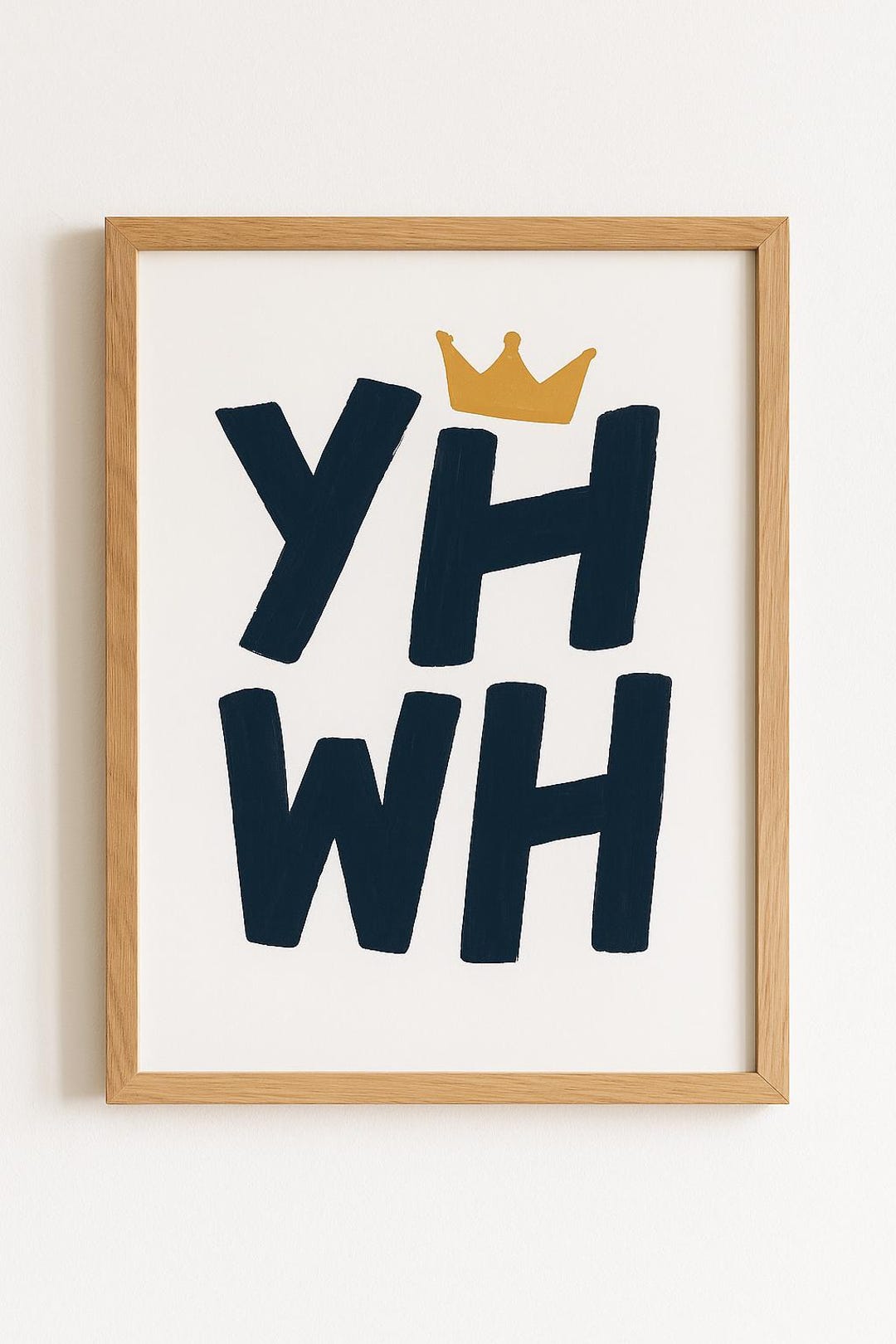 YAHWEH YHWH Wall Art Printable – Christian Decor, Navy Brushstroke ...