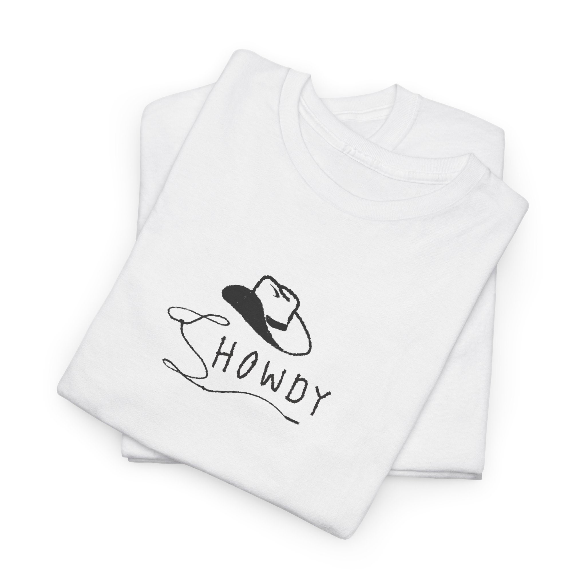 Western Howdy T-shirt With Cowboy Hat and Lasso Simple Style - Etsy