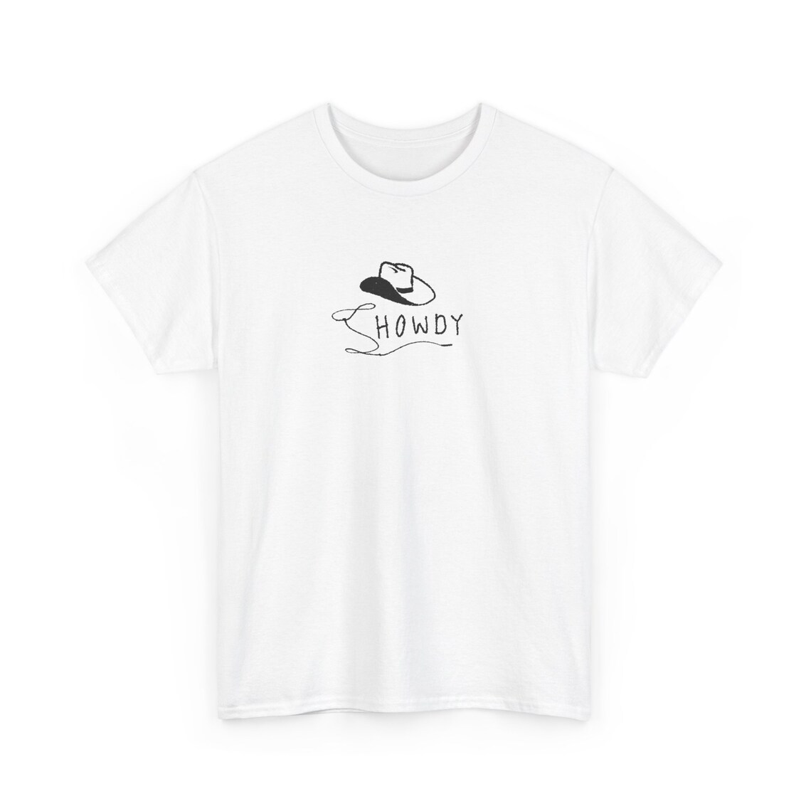 Western Howdy T-shirt With Cowboy Hat and Lasso Simple Style - Etsy