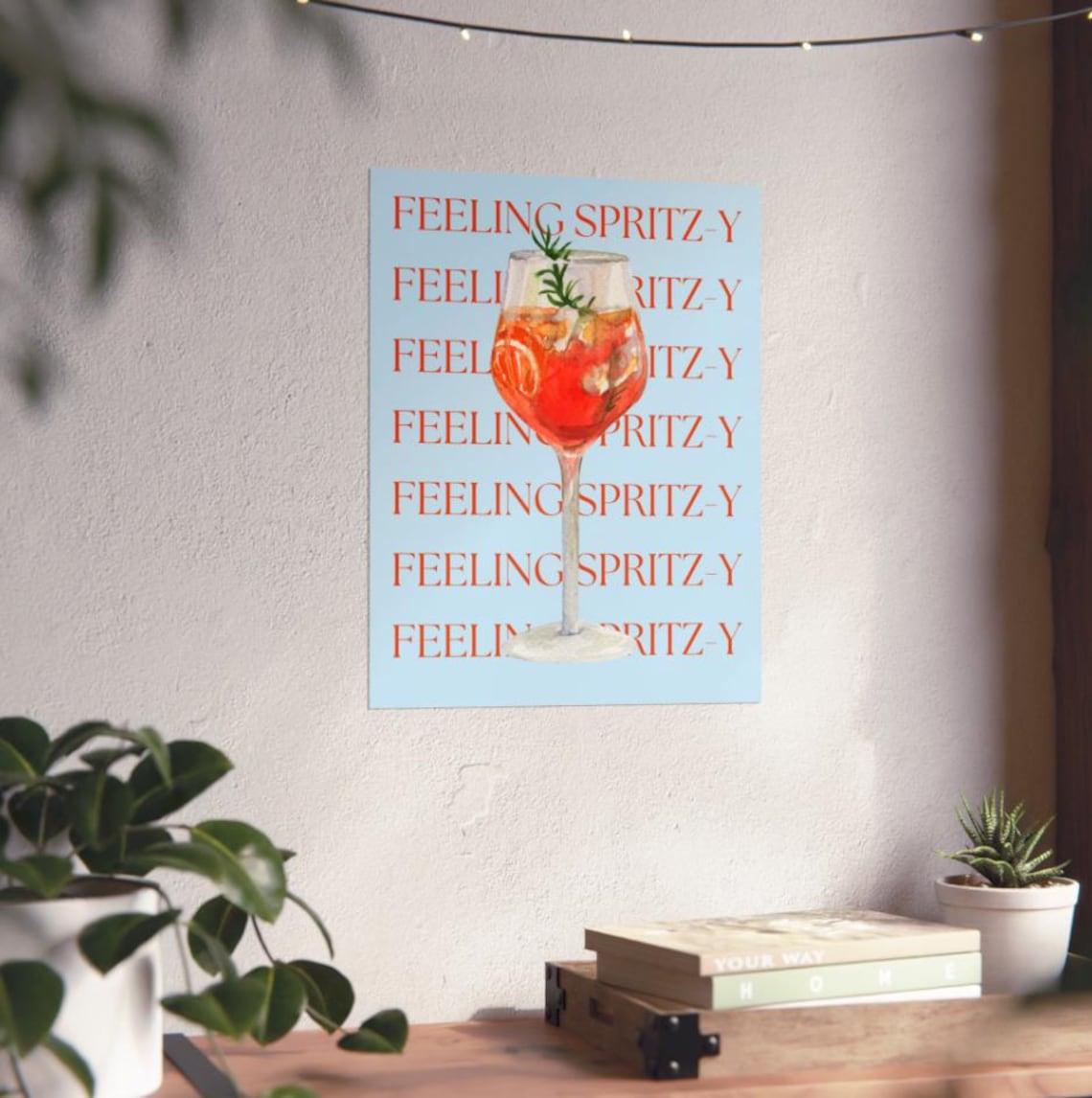 Feeling Spritzy Aperol Spritz Digital Download - Bar Cart Decor or Gift ...