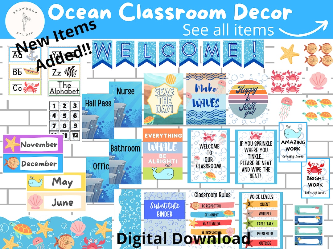Ocean Theme Classroom Decor Bundle - Etsy