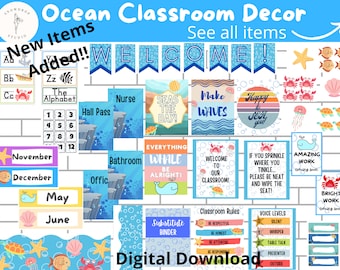 Ocean Classroom Decor Bundle - Etsy