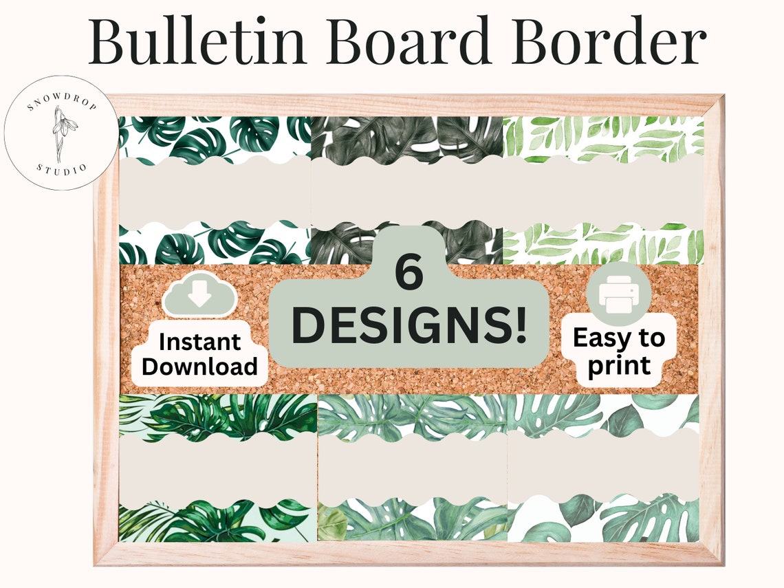Green Classroom Bulletin Board Border| Bulletin Board Kit |natural ...