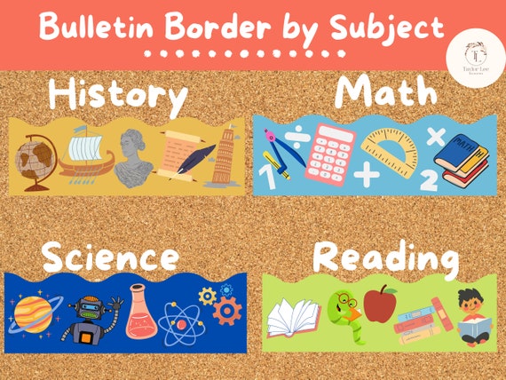 Bulletin Border Math Science History Reading Printable - Etsy