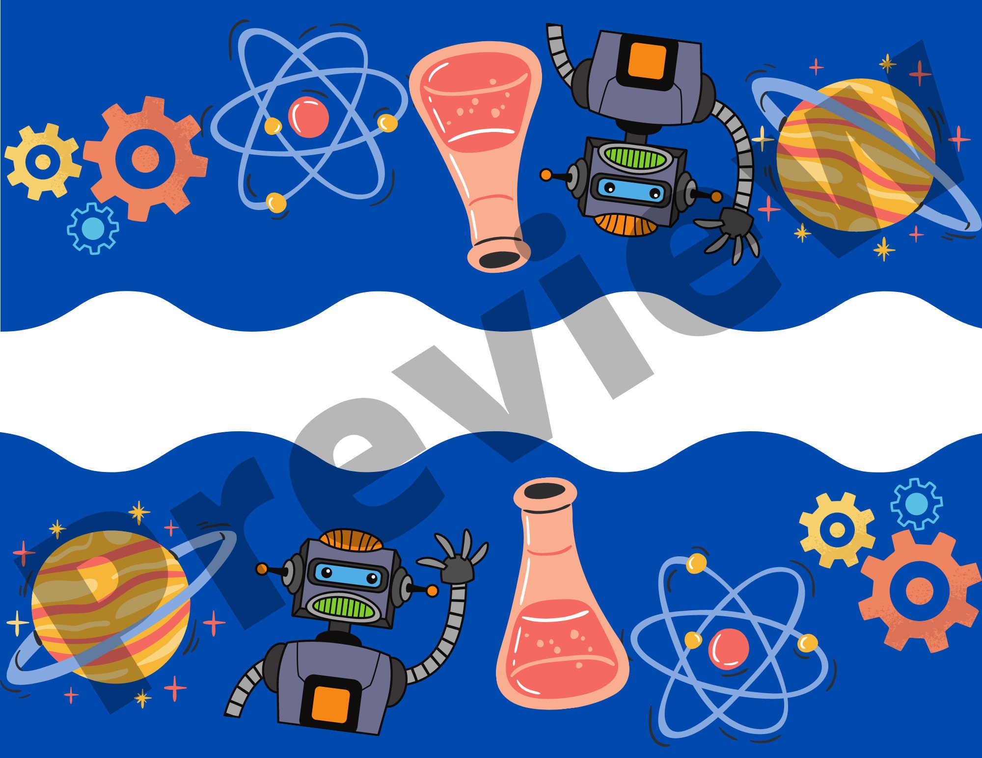 Bulletin Border | Math, Science, History, Reading | Printable - Etsy