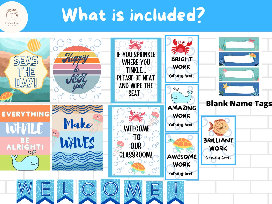 Ocean Theme Classroom Decor Bundle - Etsy