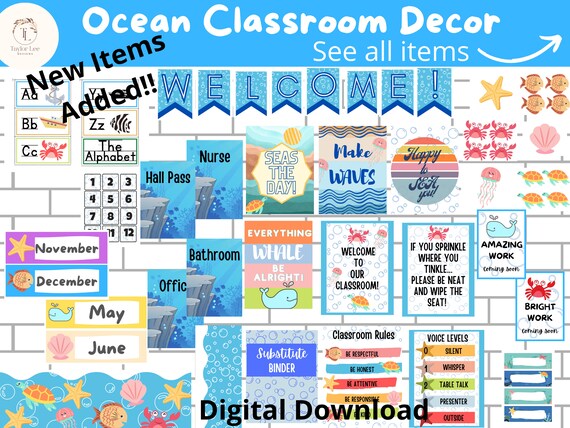 Ocean Theme Classroom Decor Bundle - Etsy