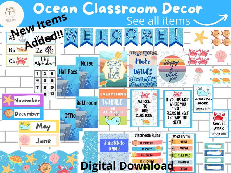 Ocean Theme Classroom Decor Bundle - Etsy