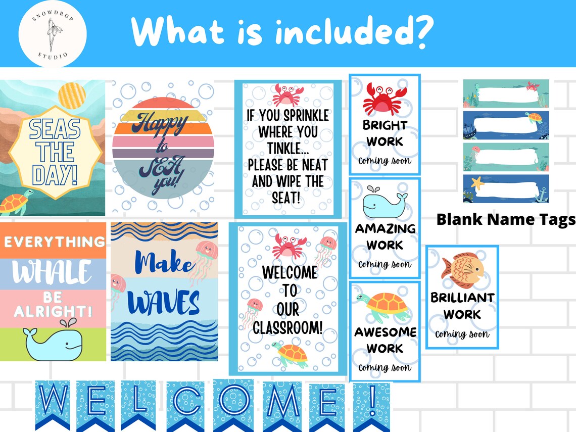 Ocean Theme Classroom Decor Bundle - Etsy