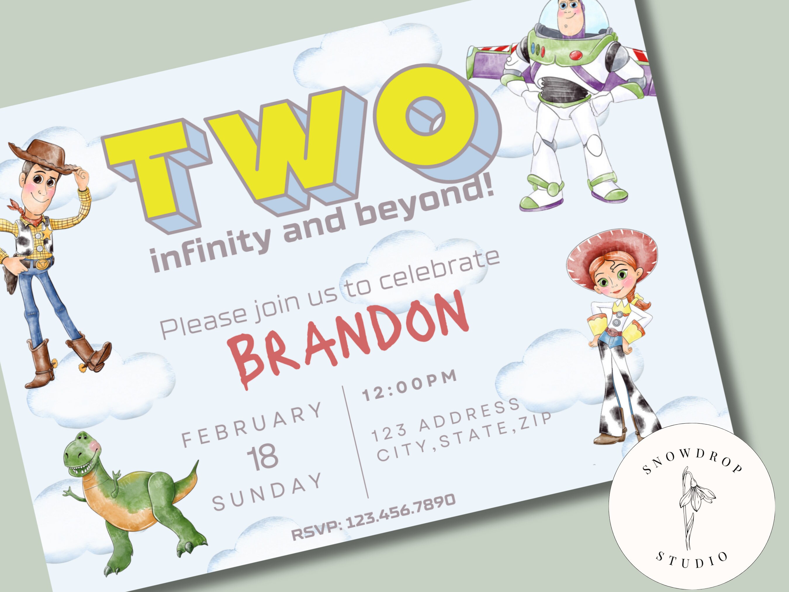 Two Infinity and Beyond Birthday Invitation| 2nd Birthday| Toy Story ...