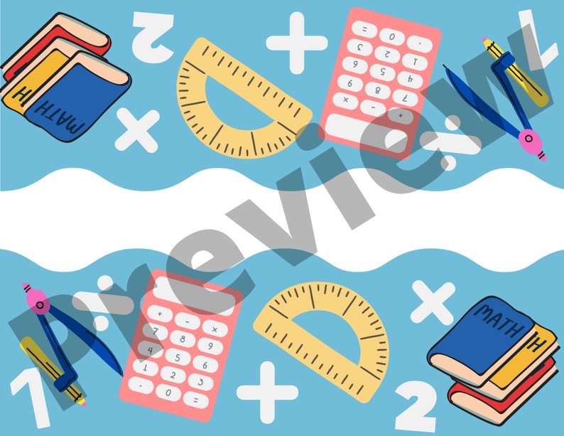 Bulletin Border | Math, Science, History, Reading | Printable - Etsy