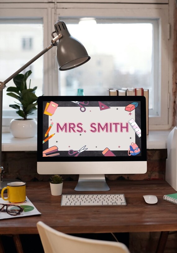 Editable Teacher Canva Desktop Background Back to School - Etsy