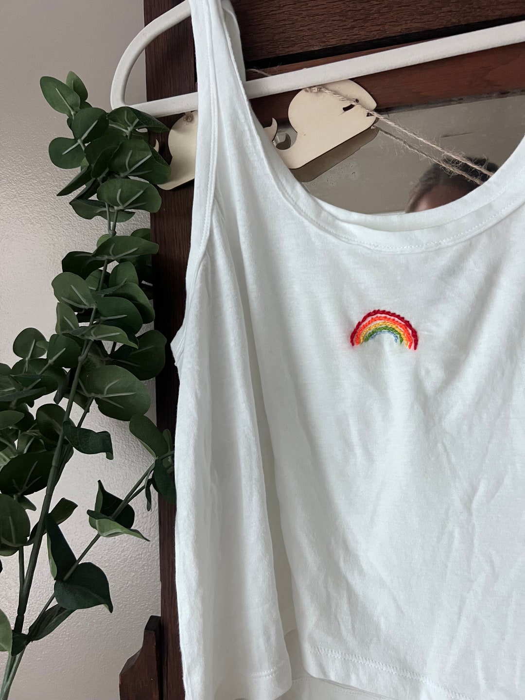 Hand Embroidered Rainbow Tank - Etsy