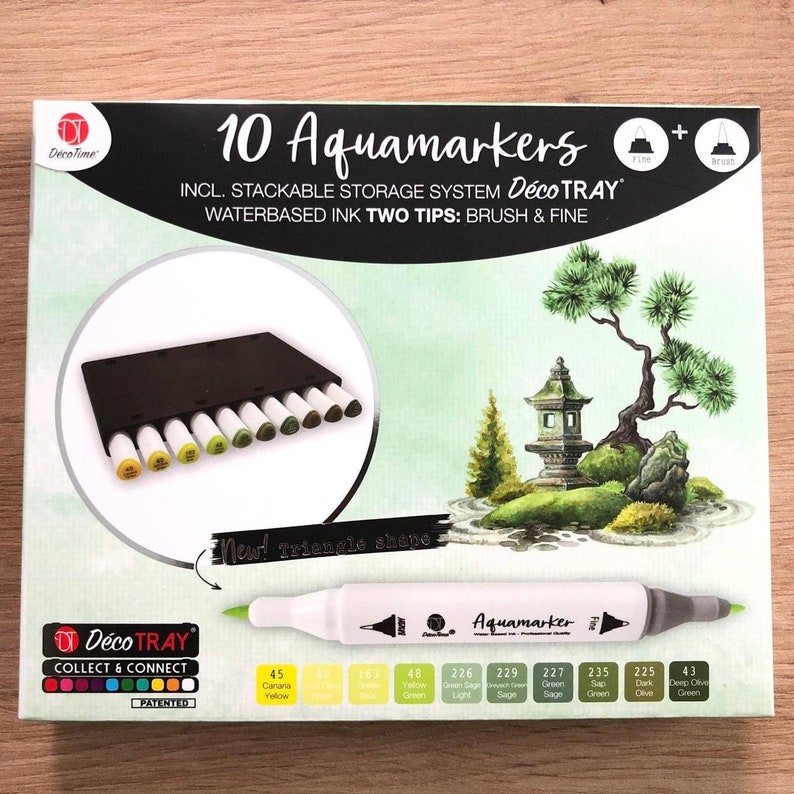 Aqua Markers Dual Tip Set: Watercolor Effect, 10 Colors - Etsy