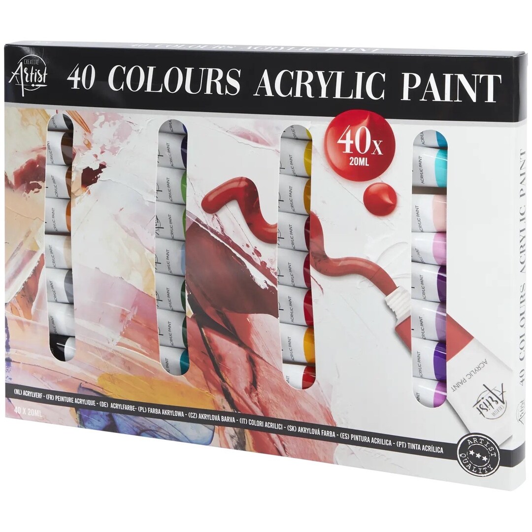 XXL 40 Colours Acrylic Paint, Acrylic Paint Tubes, Paints for Artists ...