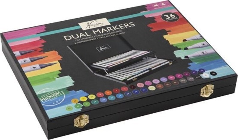 36 Professional Twinmarkers, Dual Markers Calligraphy Markers, Brush ...
