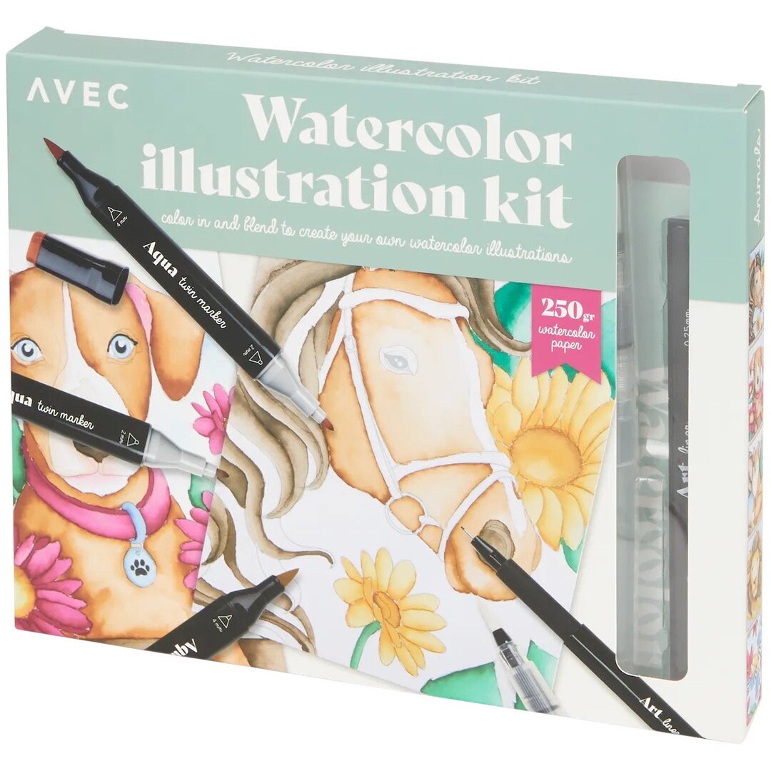 Watercolour Markers With Coloring Book, US Edition Aquamarkers ...