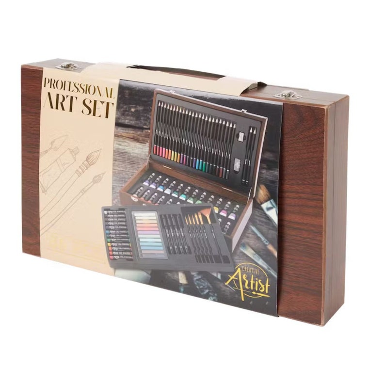 Professional Art Set, Wood Carry Case, US Edition Art Paint Set ...