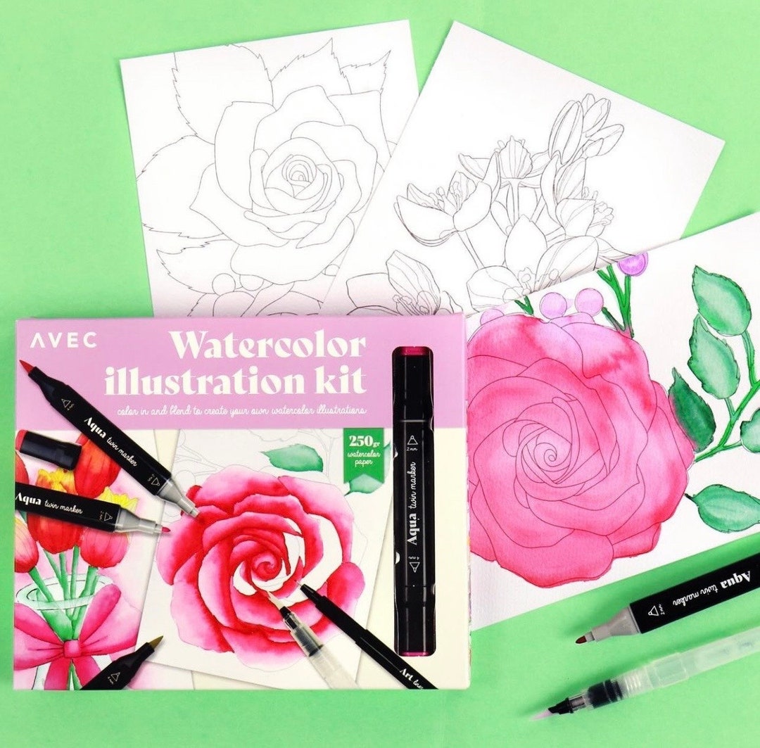 Watercolour Markers With Coloring Sheets, Aquamarkers, Aquarelle ...