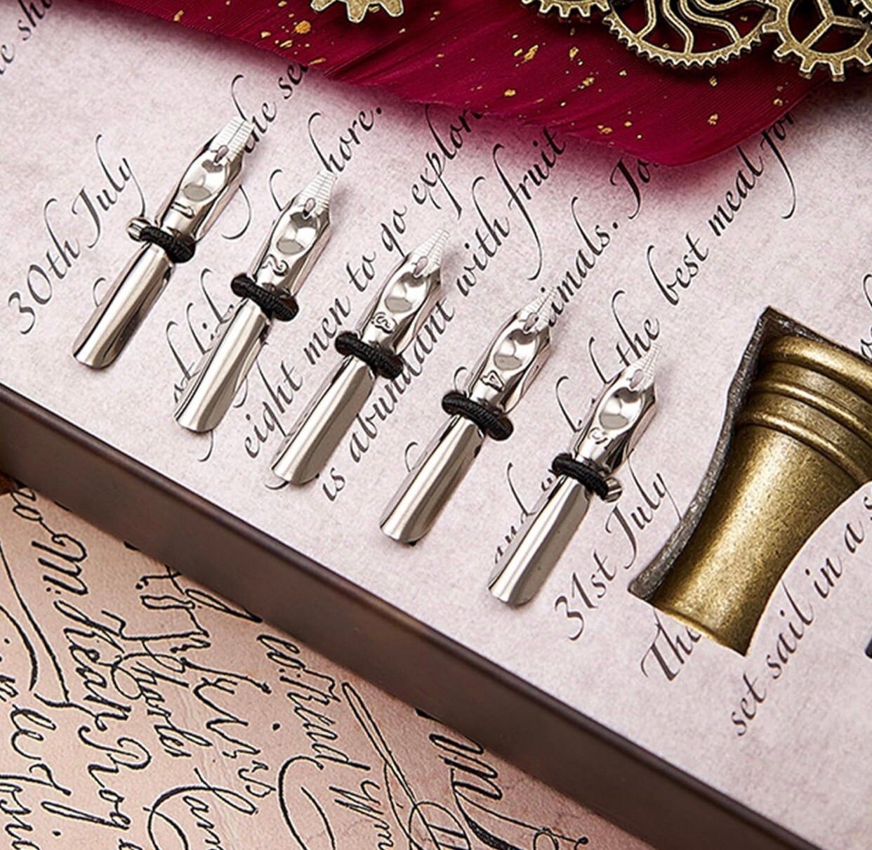 Goose Feather Calligraphy Pen Set: Antique Quill Writing Gift - Etsy
