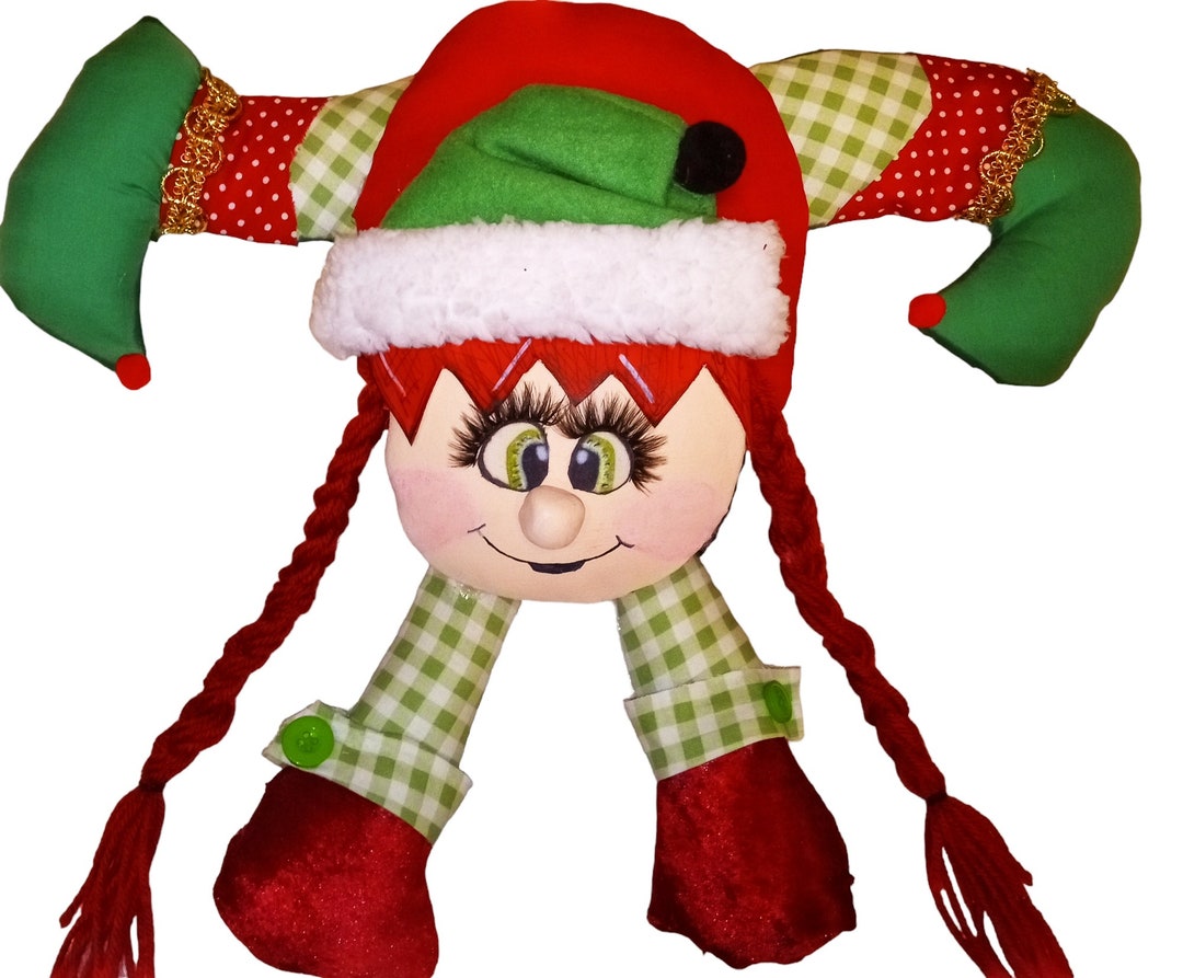 Elf Girl Sitting Wreath Attachment/ Door Hanger/ Mantle Decor ...
