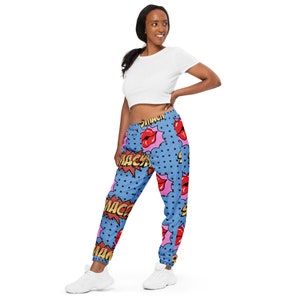 Retro Vintage Comic Strip Track Pants - Etsy