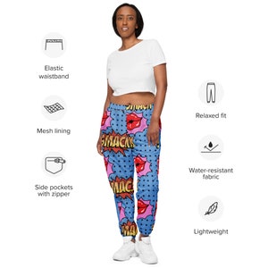 Retro Vintage Comic Strip Track Pants - Etsy
