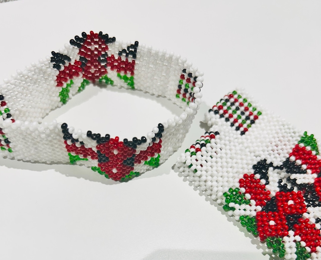White Kenya Beaded Bracelet/ Kenya Flag Unisex Handmade Beaded ...